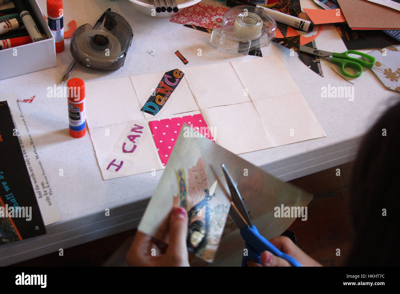 Happy kids doing arts and crafts hi-res stock photography and images ...