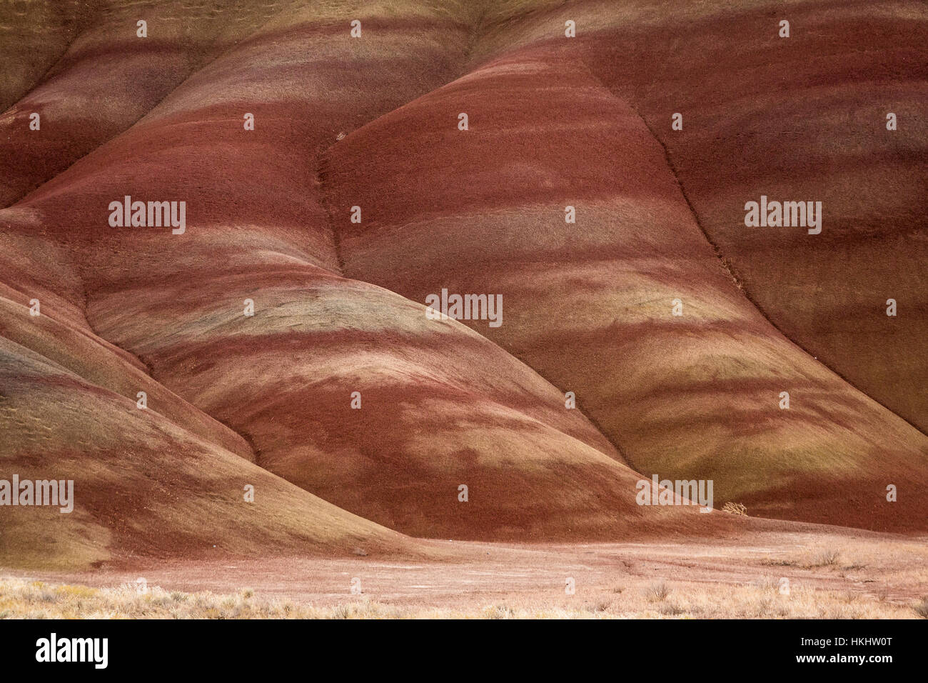 Montmorillonite clay soil banded from layers of deposits, Painted Hills ...