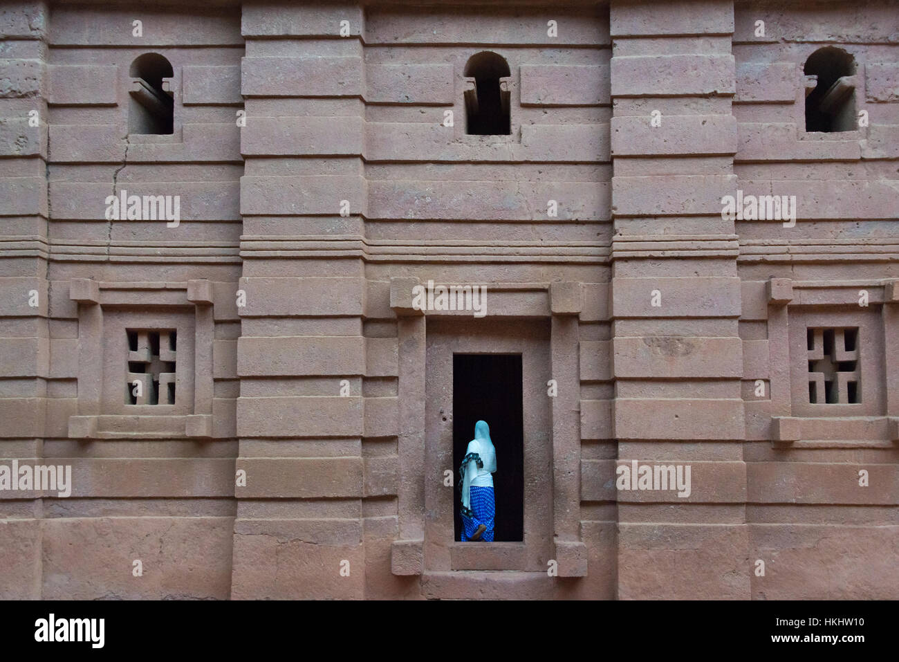 Woman by Biete Amanuel (House of Emmanuel), one of the rock hewn ...