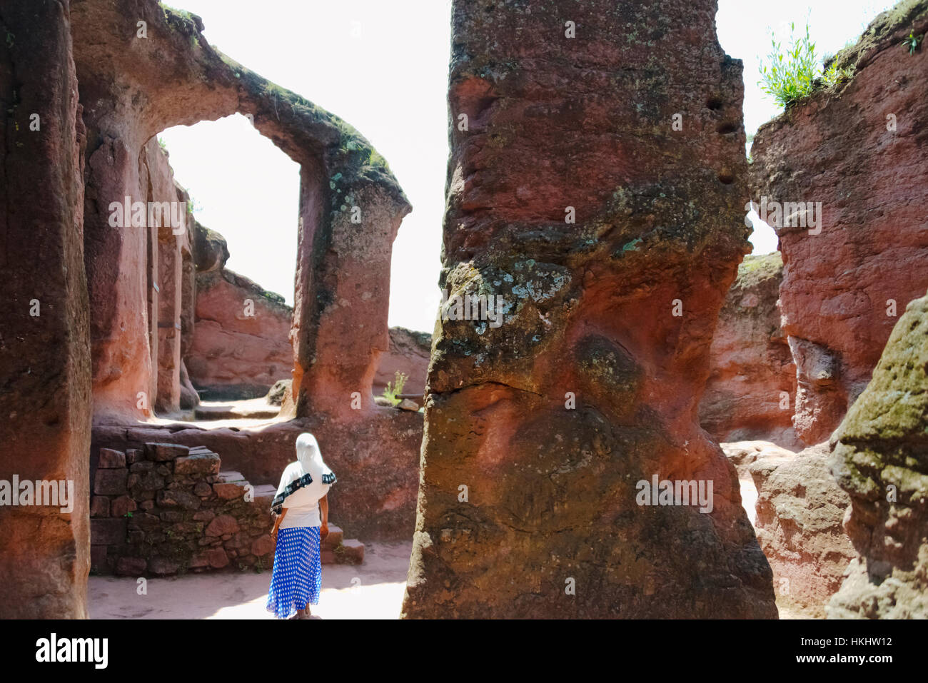 Woman at Biete Amanuel (House of Emmanuel), one of the rock hewn ...