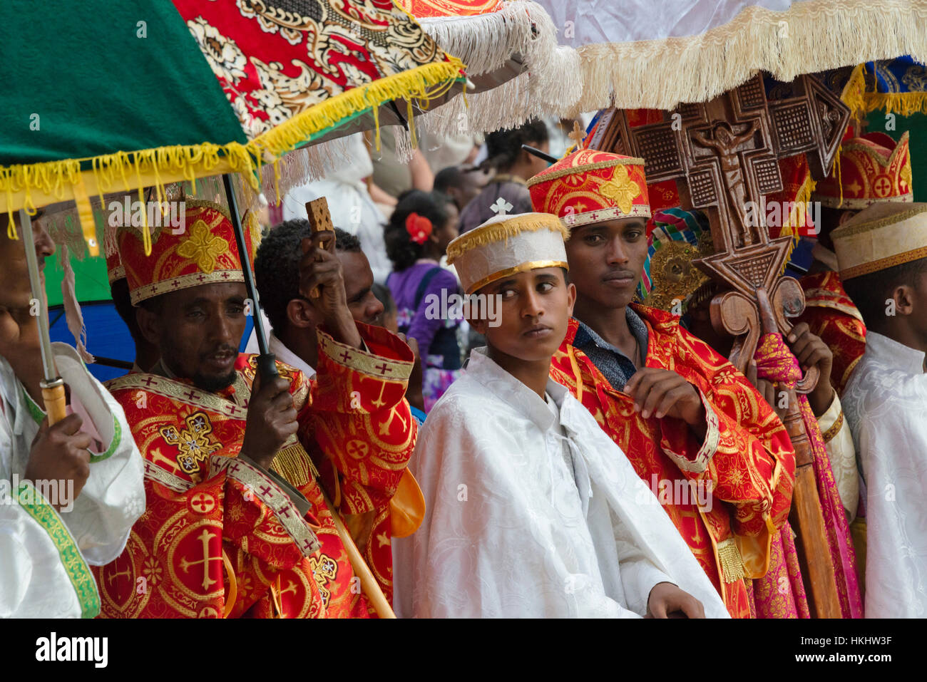 Pilgrims celebrating Meskel Festival, Lalibela, Ethiopia Stock Photo ...