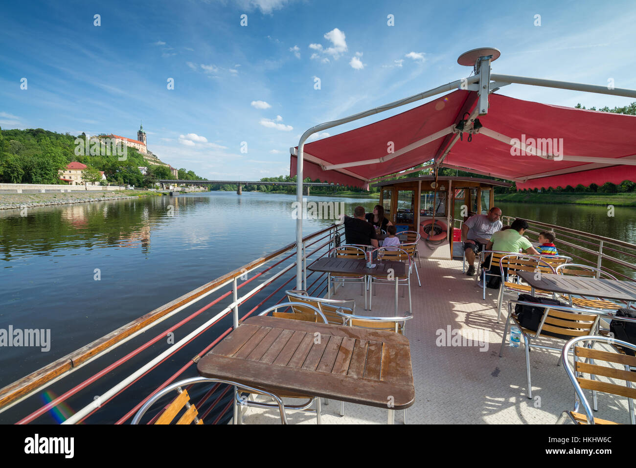 Boat trip, Labe river, Bohemia, Czech republic, Europe Stock Photo - Alamy
