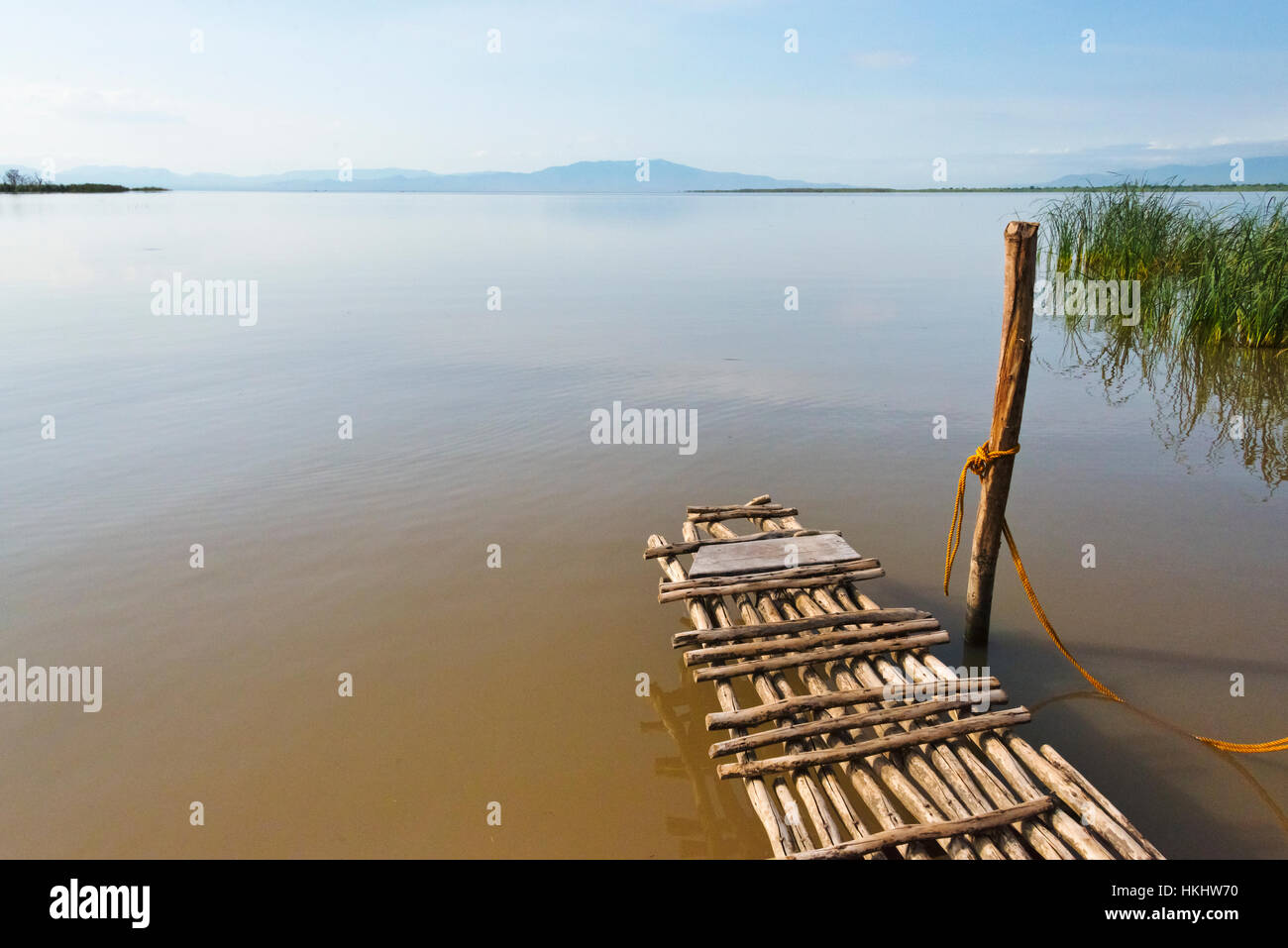 Bamboo raft on Lake Shalla, Abijatta-Shalla Lakes National Park ...