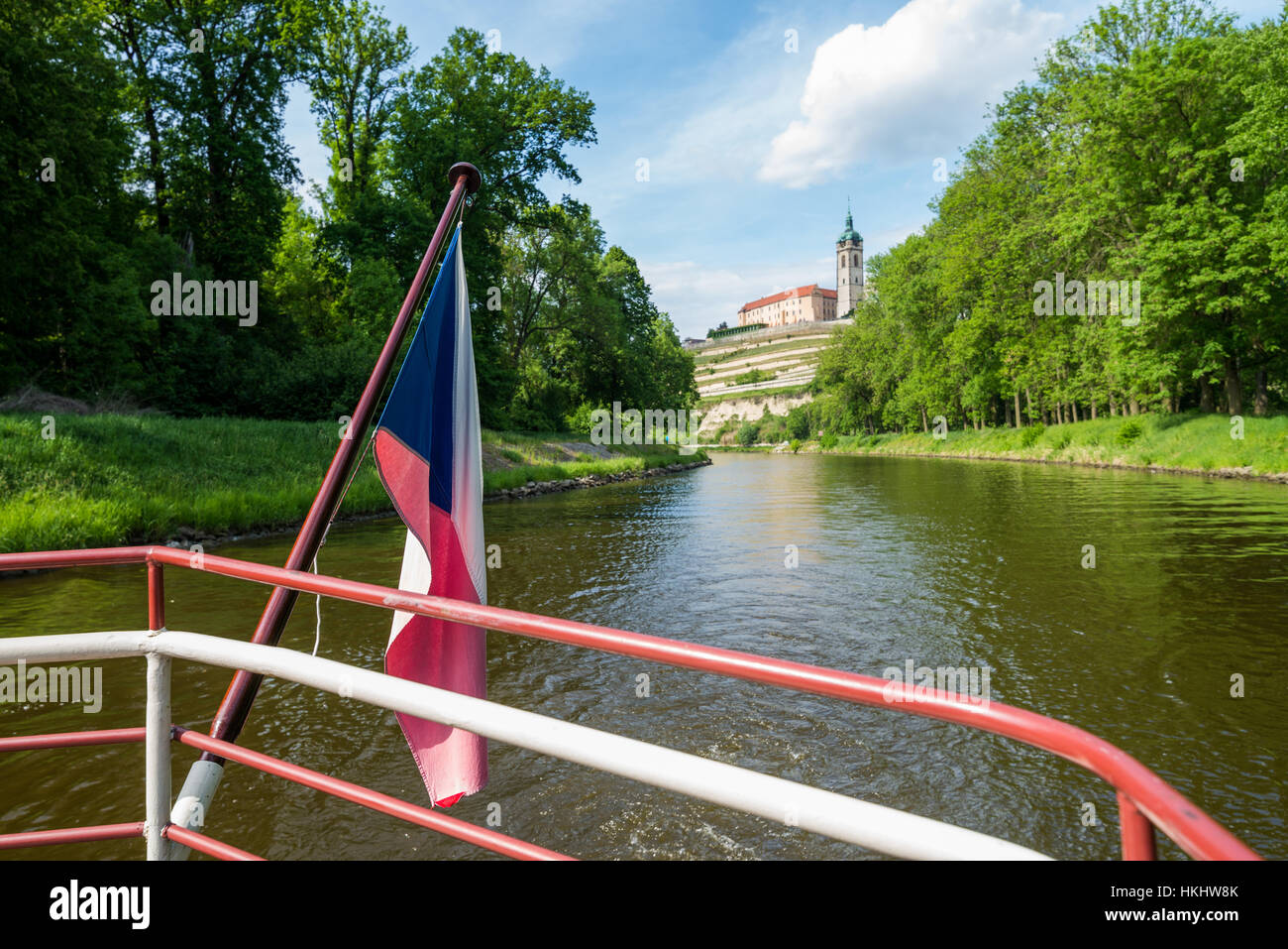 Boat trip, Labe river, Bohemia, Czech republic, Europe Stock Photo - Alamy