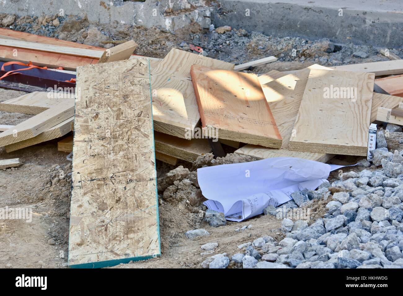 A construction zone at a new home building site Stock Photo - Alamy