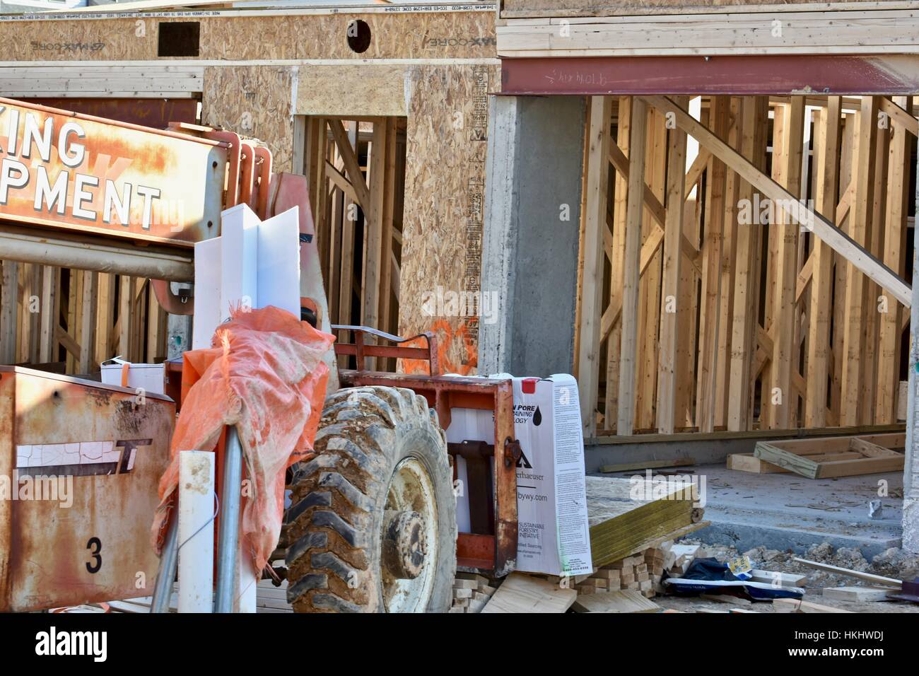 A construction zone at a new home building site Stock Photo - Alamy