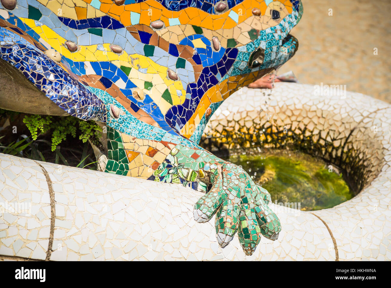 famous Gaudi lizard in park Guell, Barcelona, Spain Stock Photo - Alamy