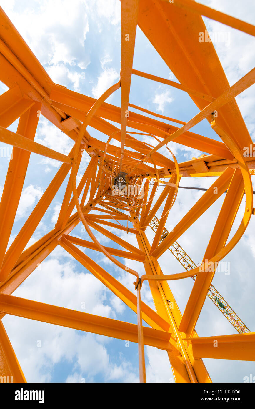 construction crane from the base looking up Stock Photo - Alamy