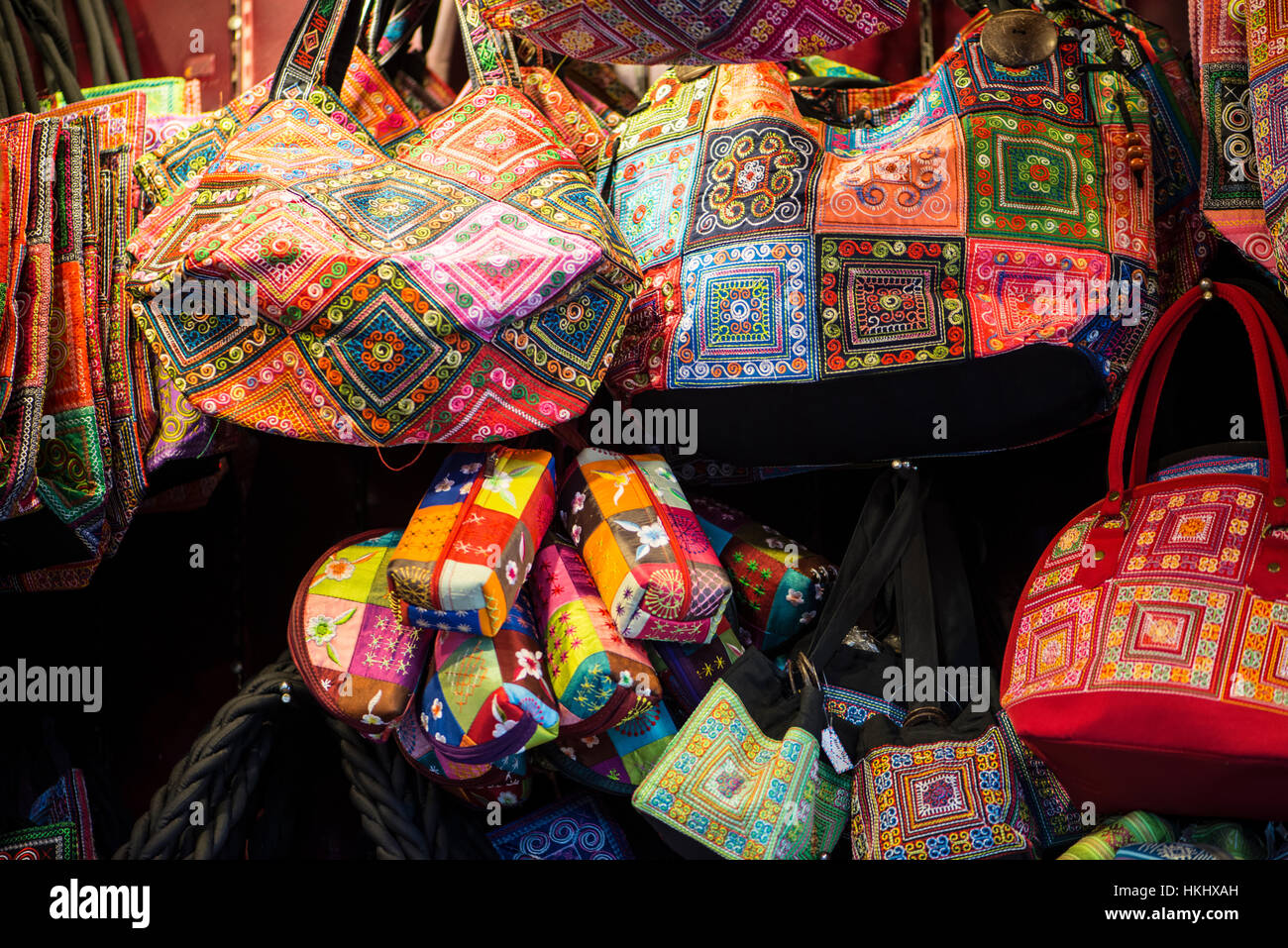 Silk goods, Saigon Stock Photo - Alamy