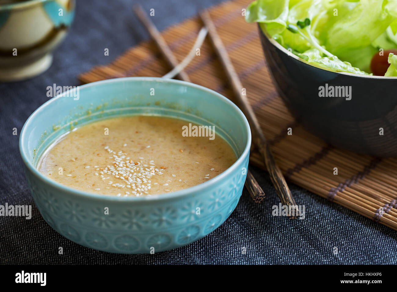 Japanese style Roasted Sesame salad dressing Stock Photo - Alamy