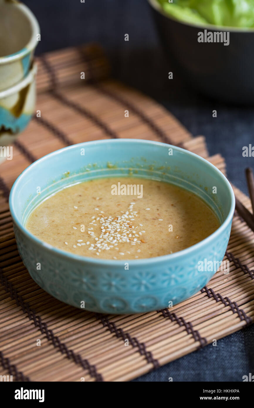 Japanese style Roasted Sesame salad dressing Stock Photo - Alamy