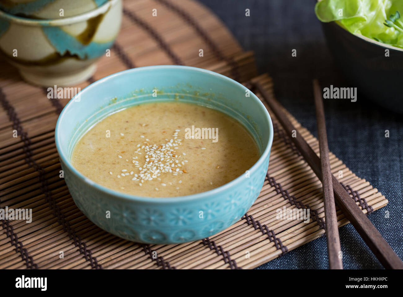 Japanese style Roasted Sesame salad dressing Stock Photo - Alamy