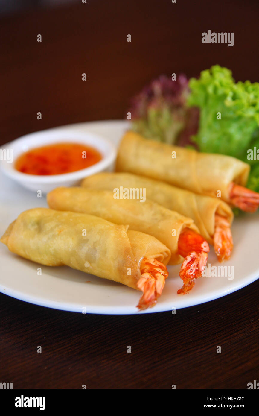 Prawn spring roll Stock Photo - Alamy