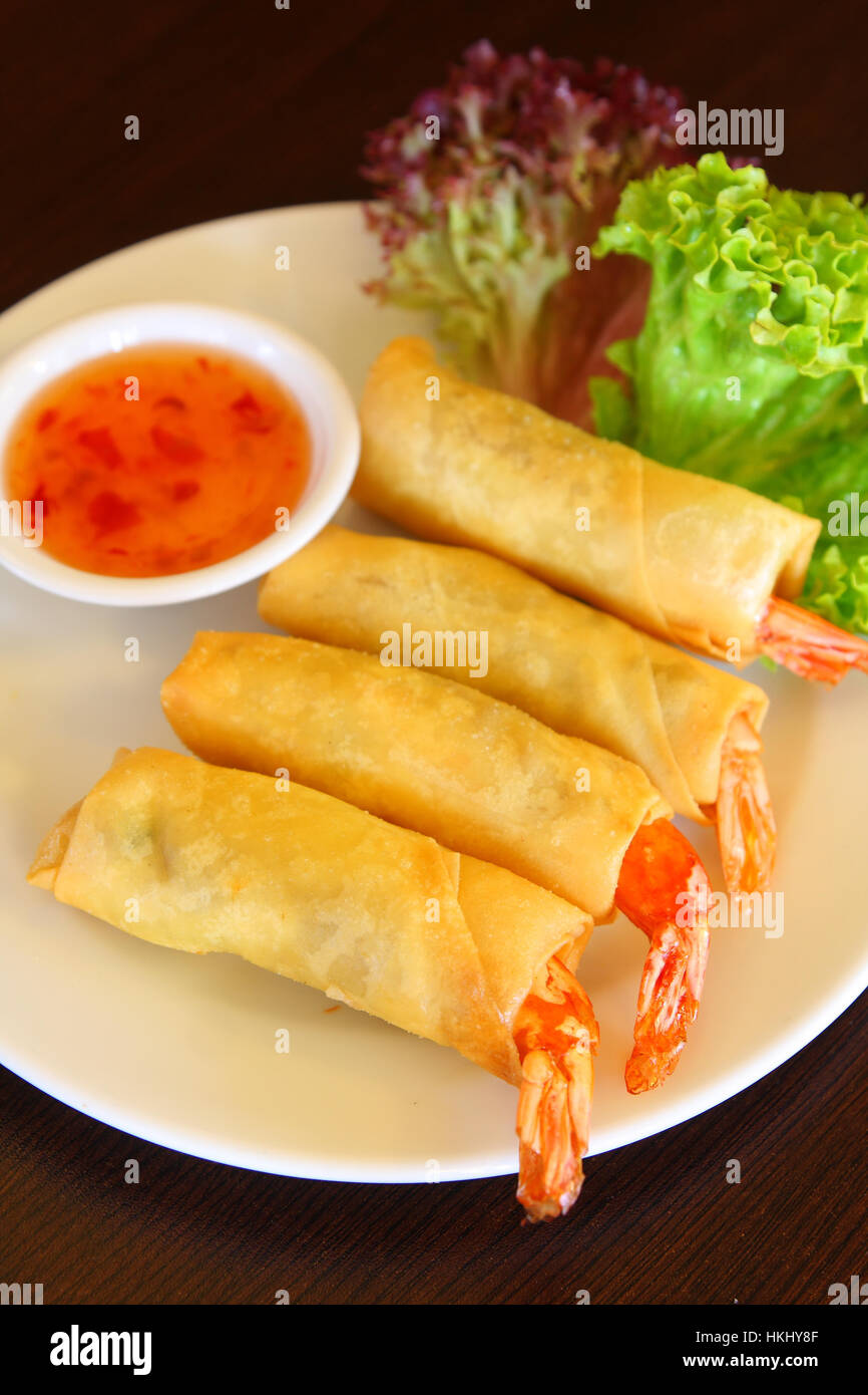 Prawn spring roll Stock Photo - Alamy