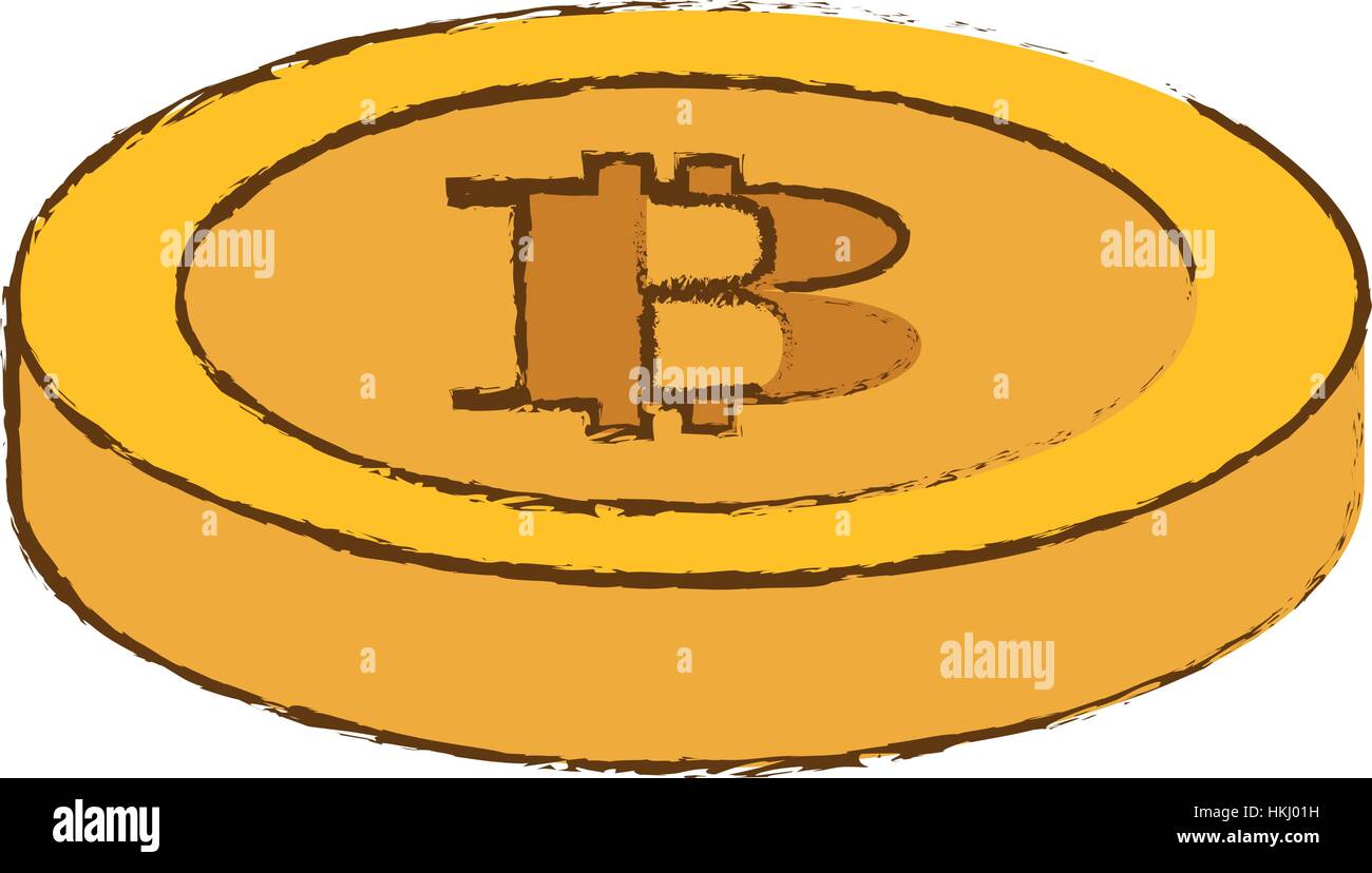 bitcoin yellow icon, digital money symbol, vector illustration Stock ...