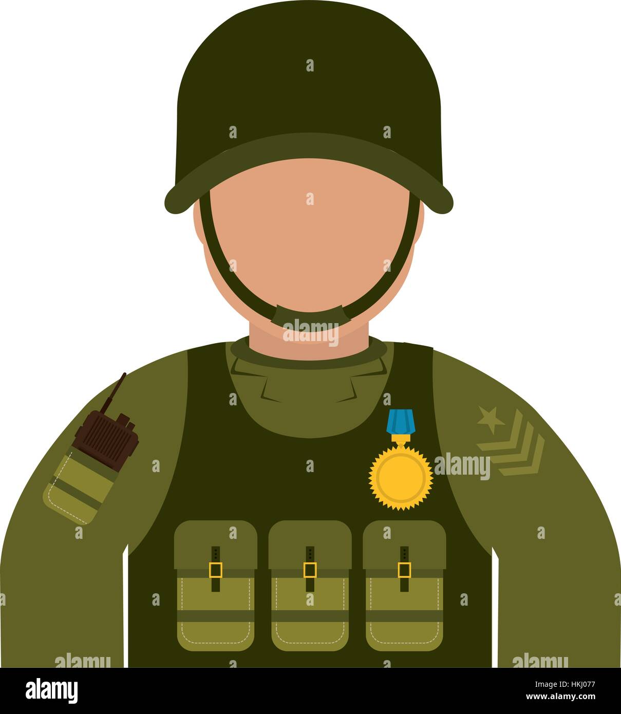 High ranking military man with his team vector illustration design ...