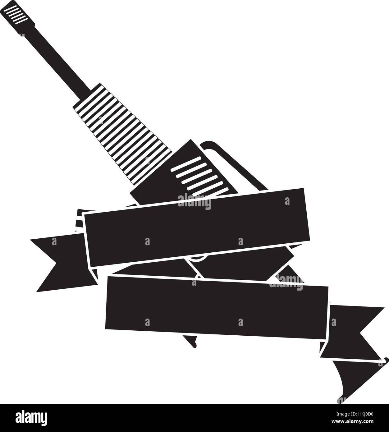 War rifle with tape for soldiers navy tool, vector illustration Stock ...