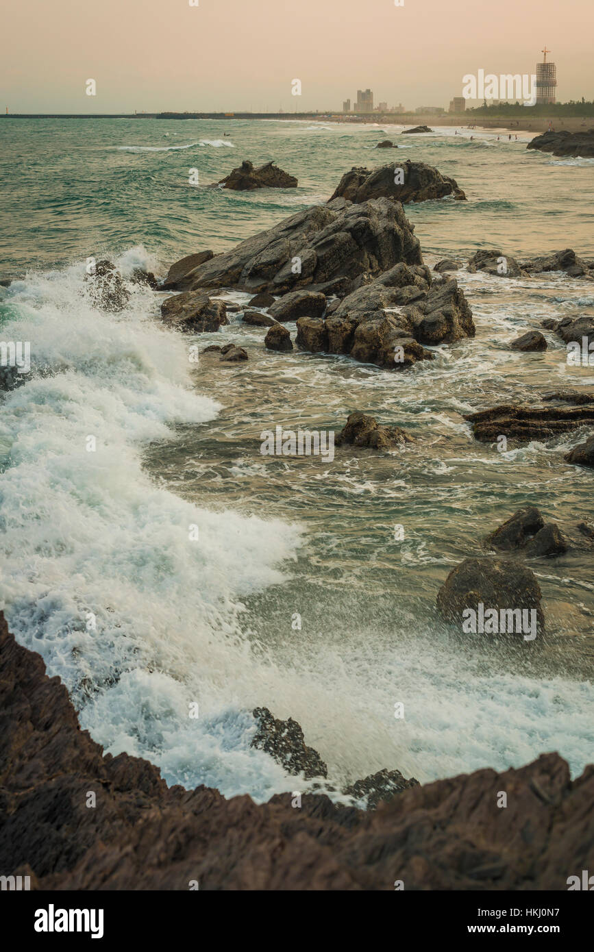 Waiao beach in Yilan County, beautiful volcanic landscape; Taiwan ...