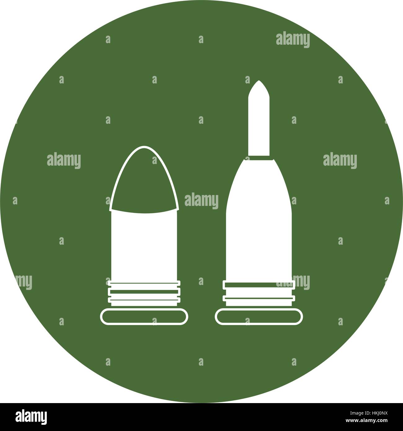 Bullets badge for military weapons, icon image vector illustration ...