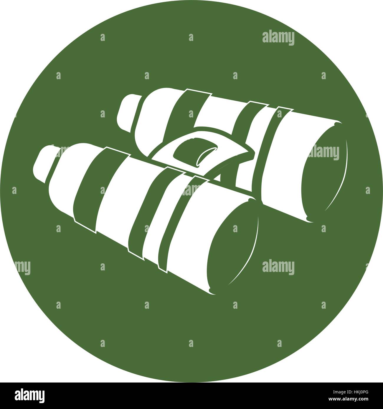 Binoculars badge military equipment icon image vector illustration ...