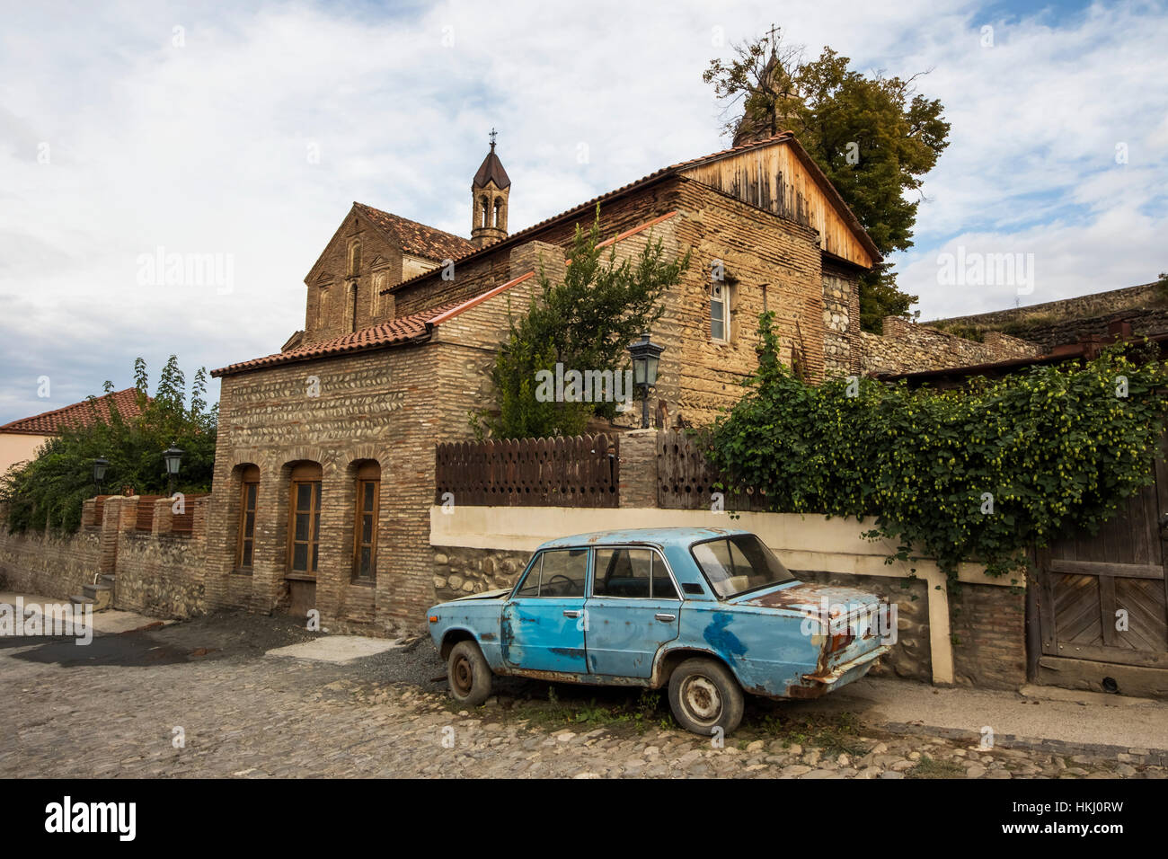 Lada parked by the Church of St. George; Sighnaghi, Kakheti, Georgia ...