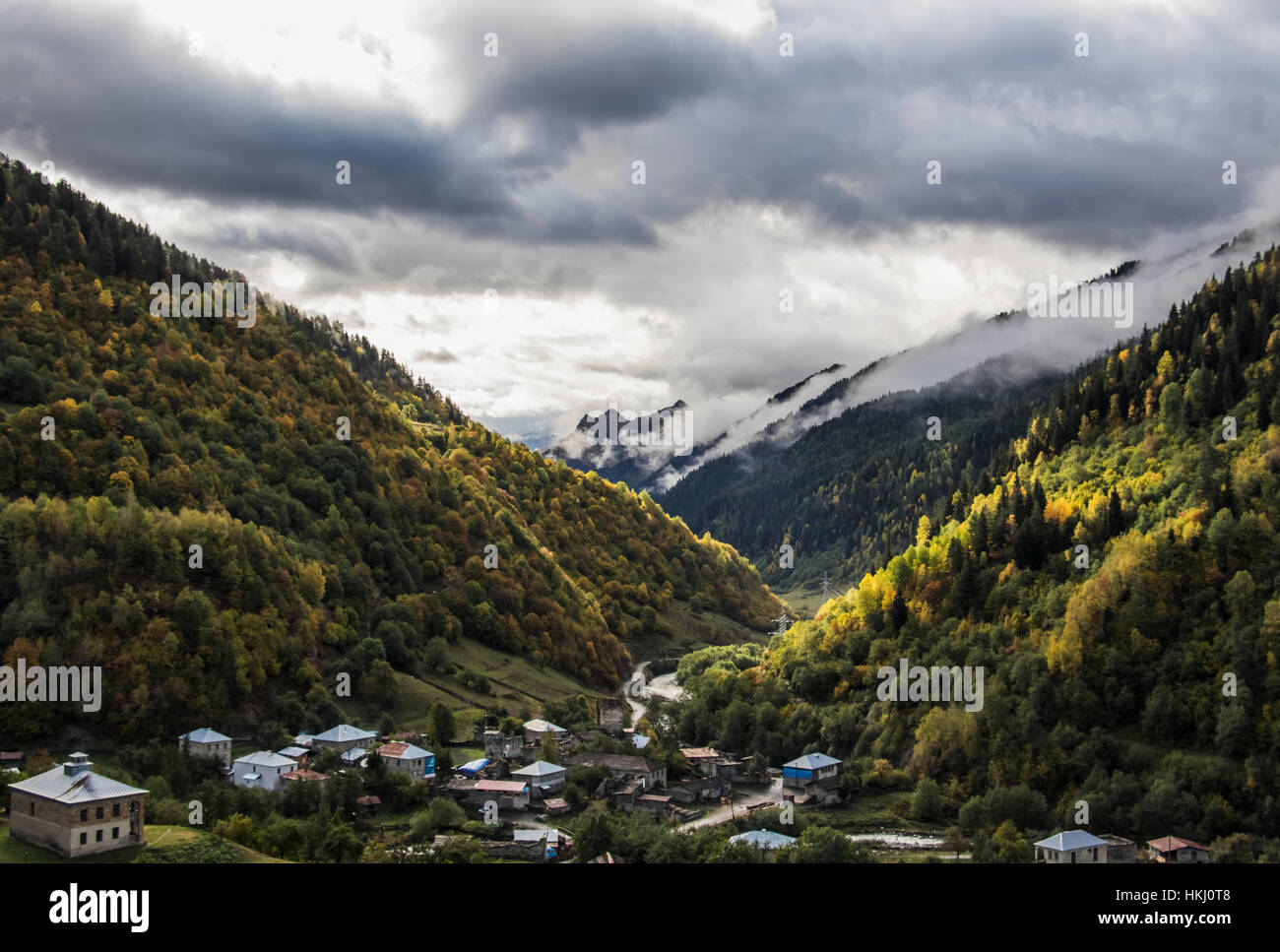 Village of Bogreshi, Upper Svaneti; Samegrelo-Zemo Svaneti, Georgia ...
