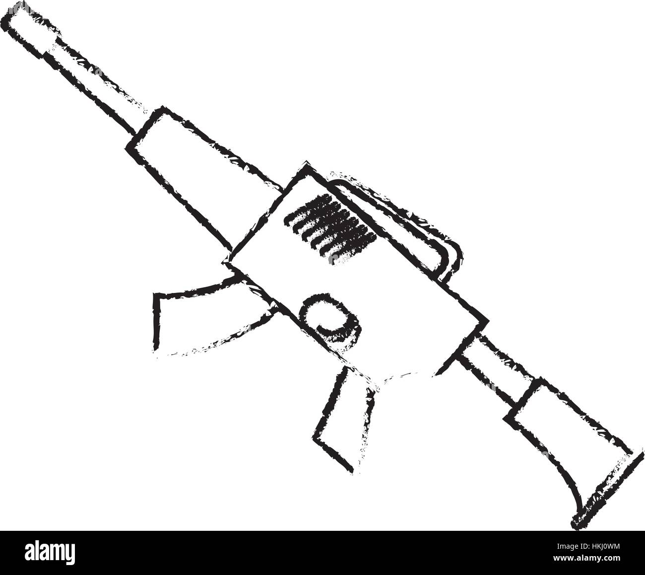 War rifle silhouette for soldiers navy tool, vector illustration Stock ...