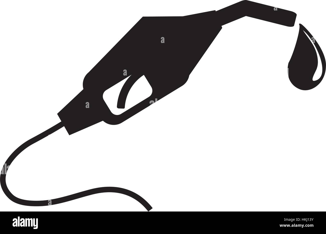 Black funnel oil nozzle with a drop of gasoline, vector illustration ...