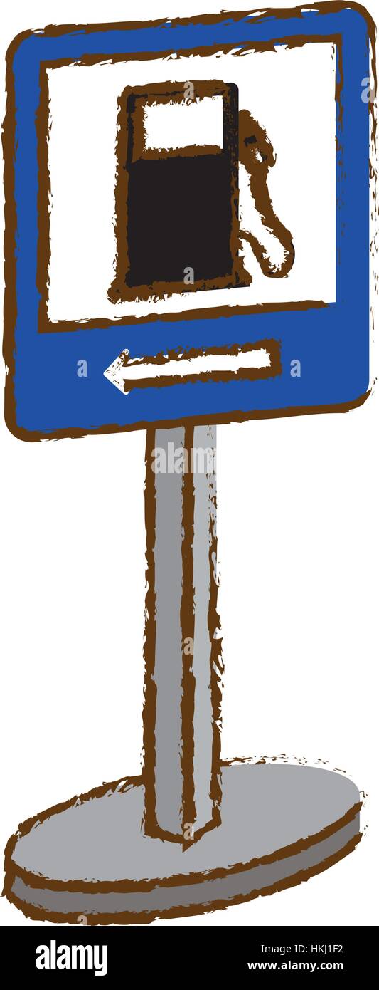 Blue symbol of gas station near icon, vector illustration Stock Vector ...