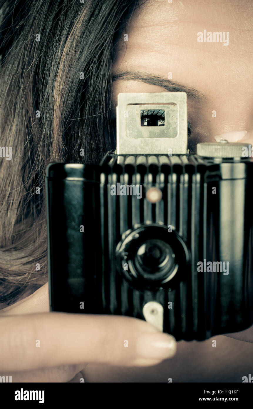 Female photographer camera viewfinder hi-res stock photography and ...