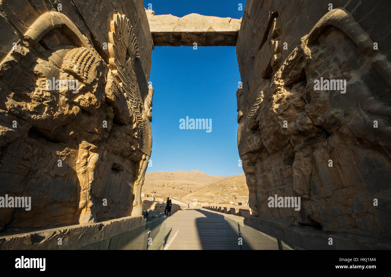 The Gate of All Nations, Persepolis; Fars Province, Iran Stock Photo ...