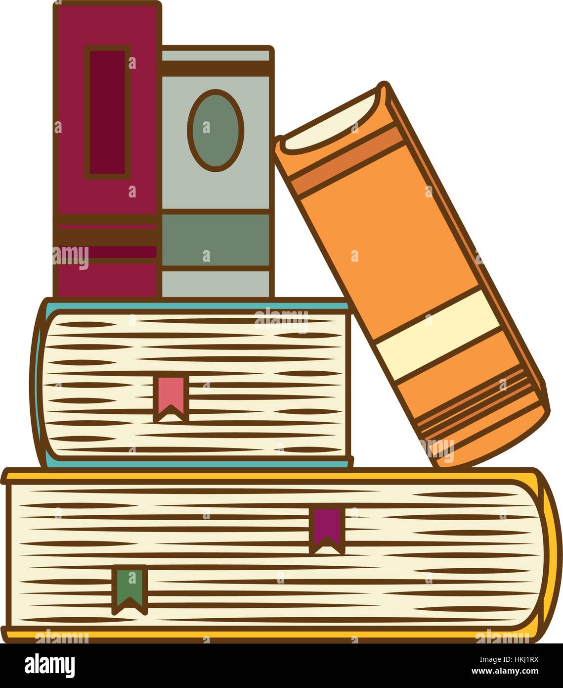 Studying books top view Stock Vector Images - Alamy