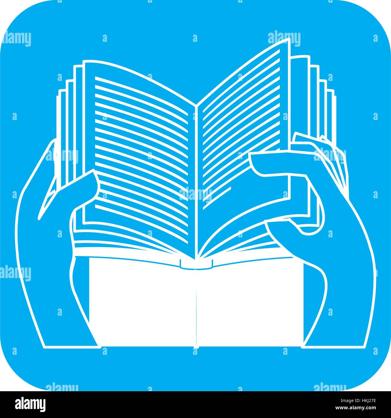 Contour person reed the book icon, vector illustration Stock Vector ...