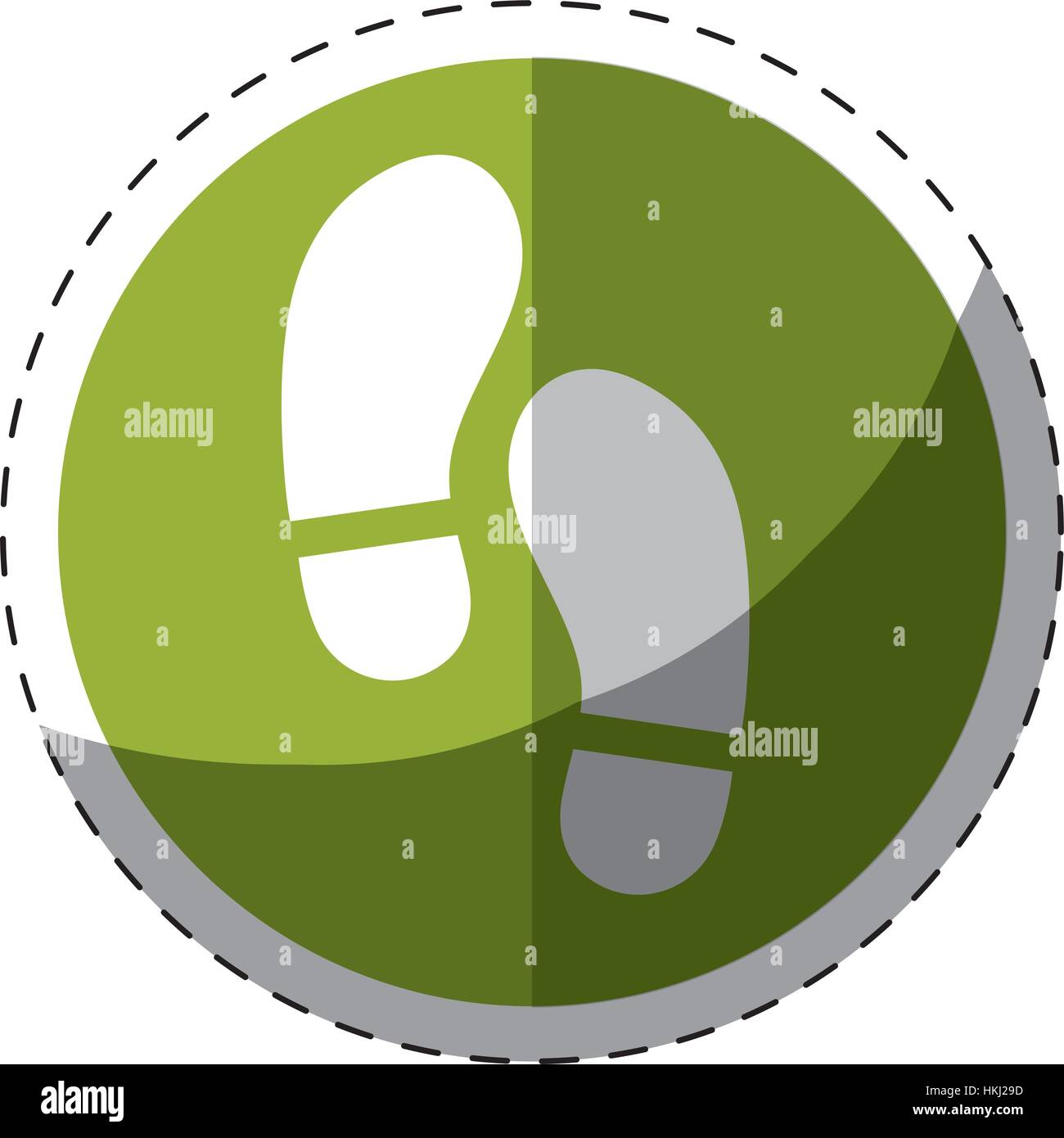 Green symbol footprints button icon design, vector illustration Stock ...