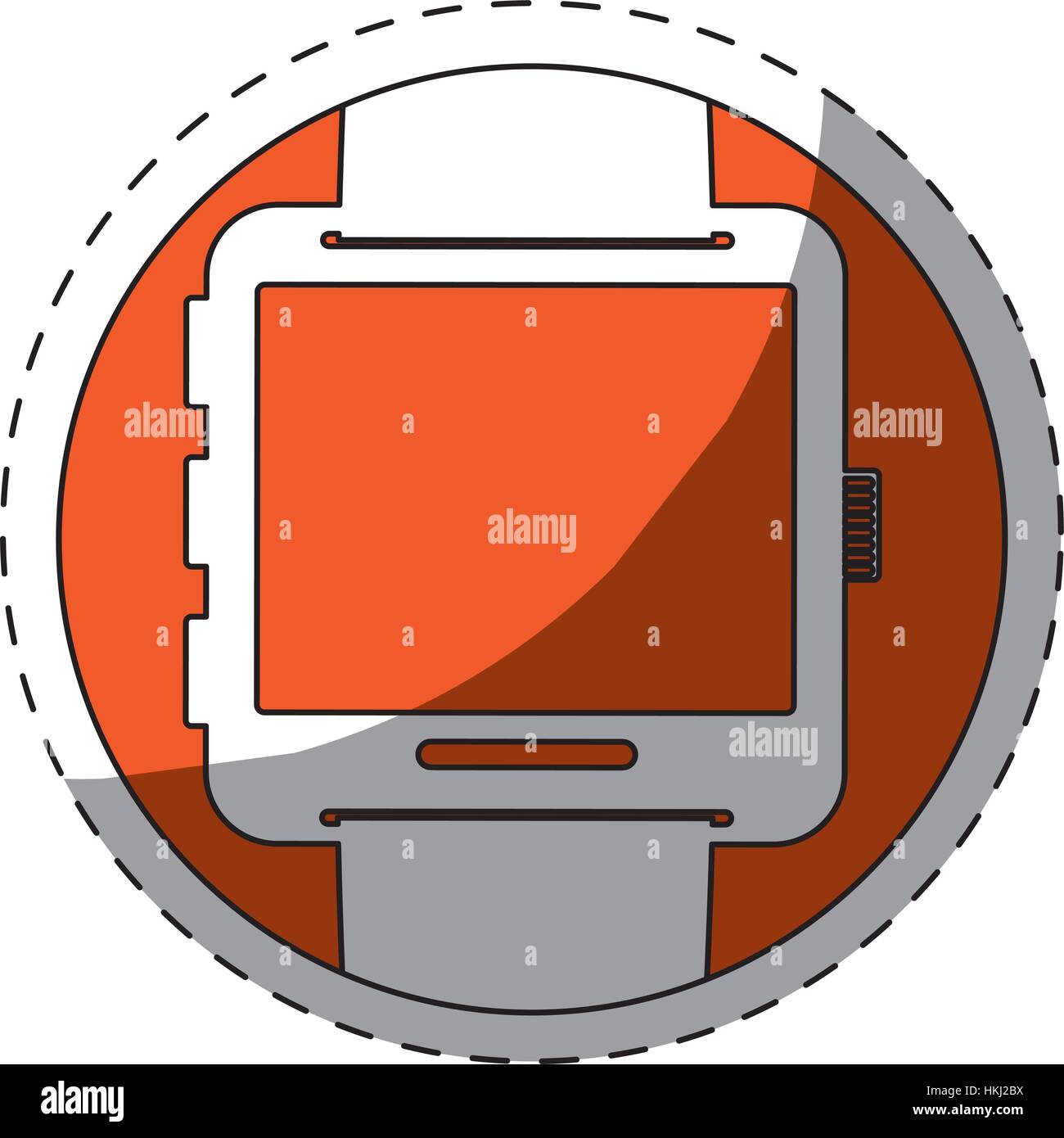 Orange symbol smartwatch button icon image, vector illustration Stock ...