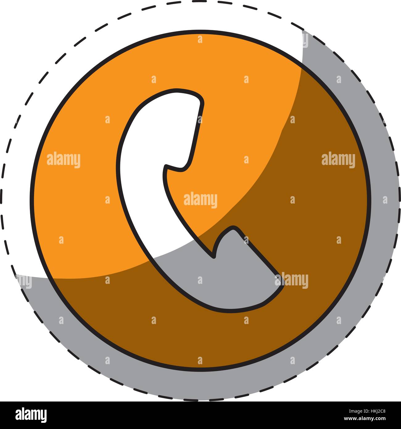 Orange symbol phone button design, vector illustration icon Stock ...