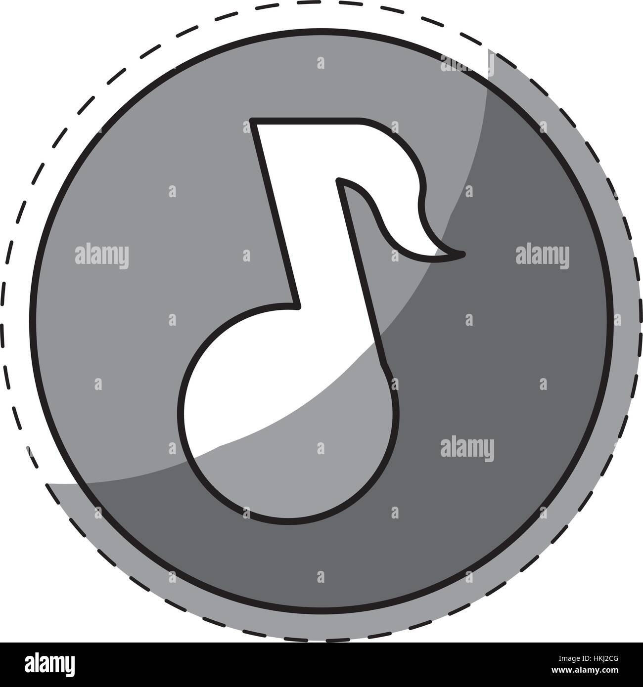 Gray music symbol button design, vector illustration image Stock Vector ...