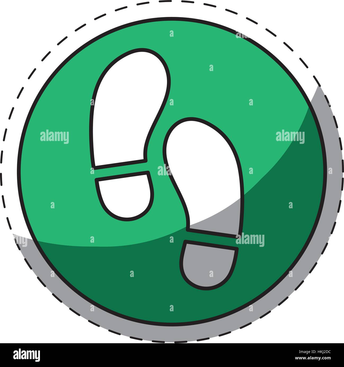Green symbol footprints emblem icon design, vector illustration Stock ...
