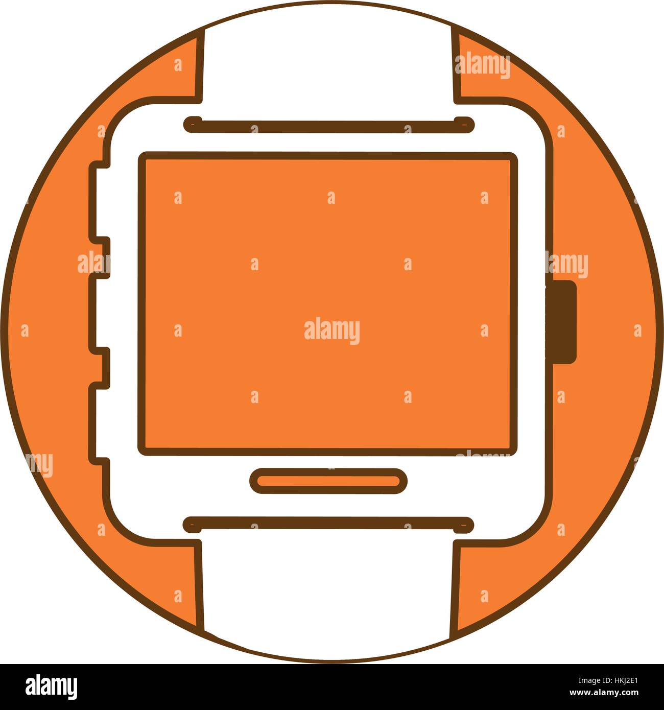Orange symbol smartwatch button image icon, vector illustration Stock ...