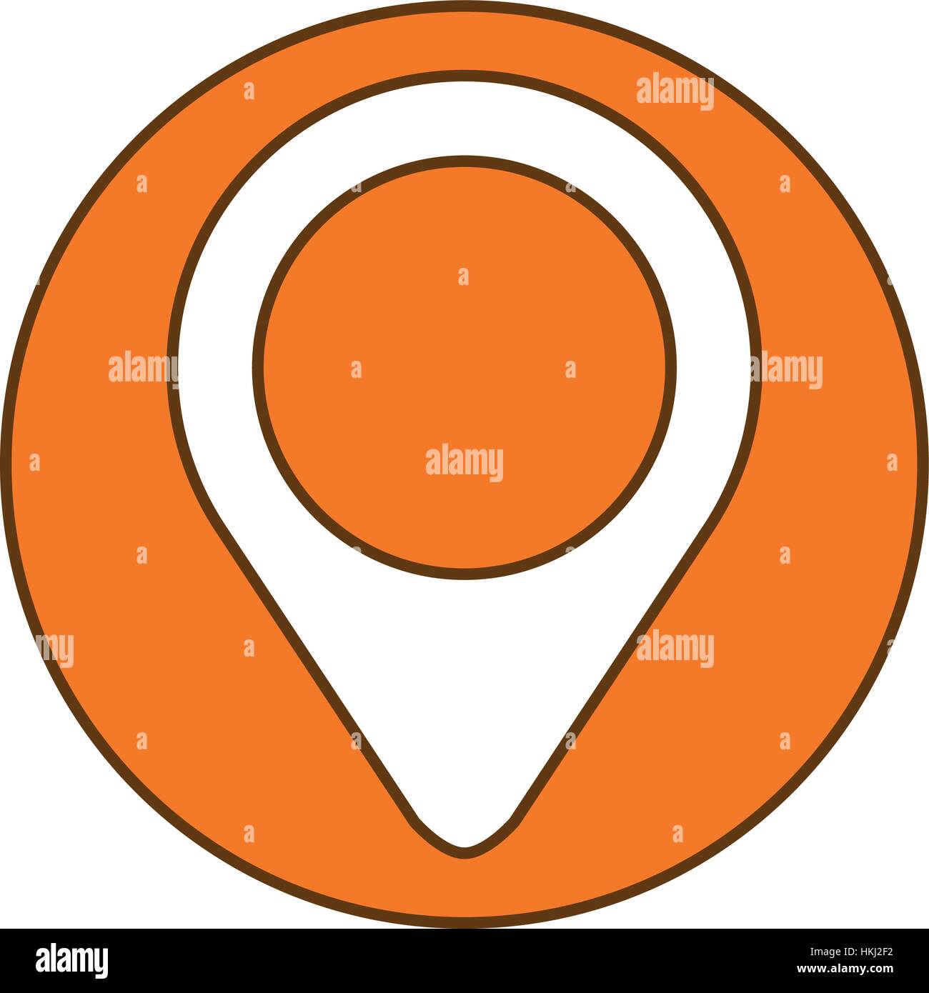 Orange symbol location guide button design, vector illustration Stock ...