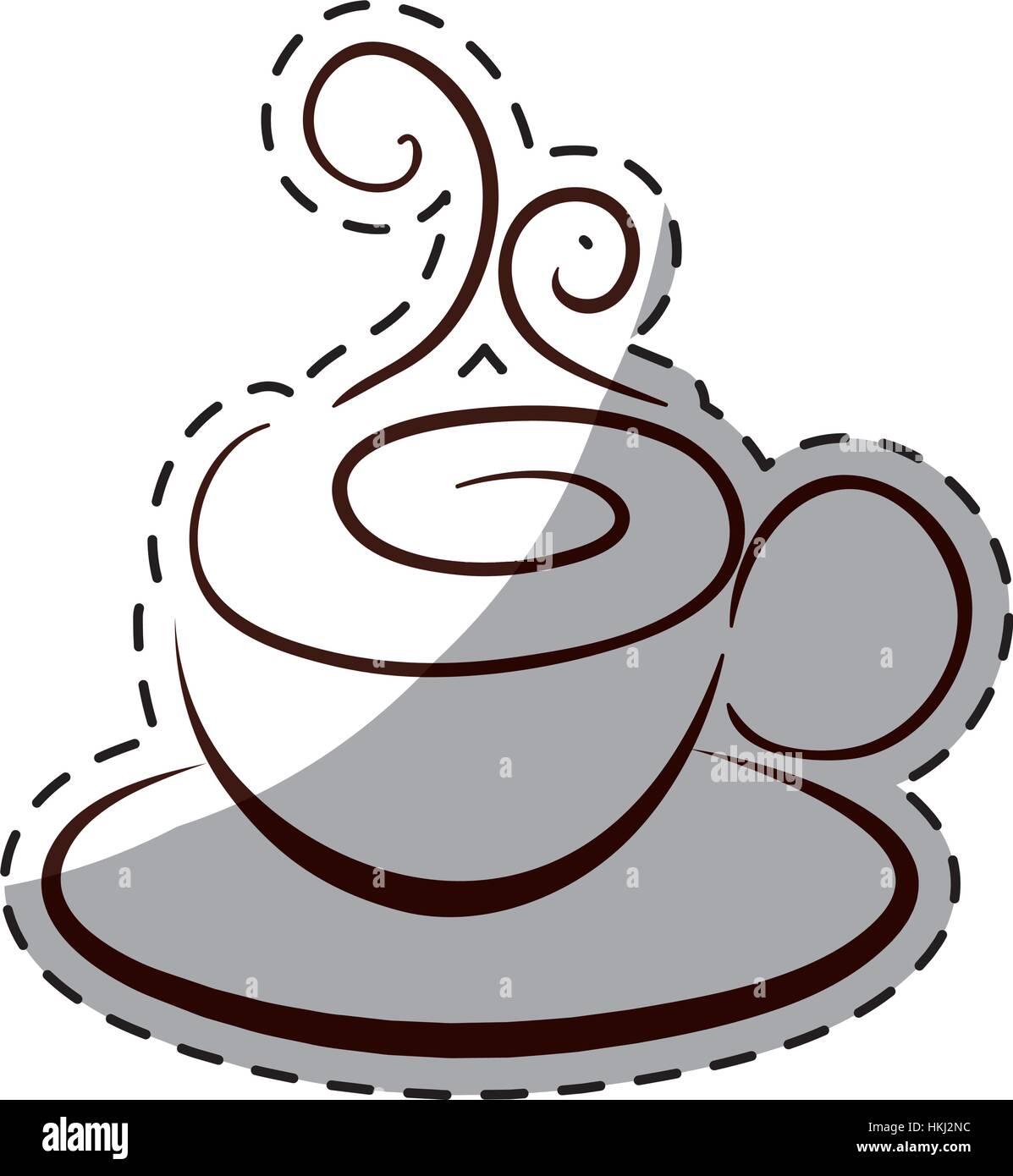 Figure small cup with steam and saucer, vector illustration Stock ...