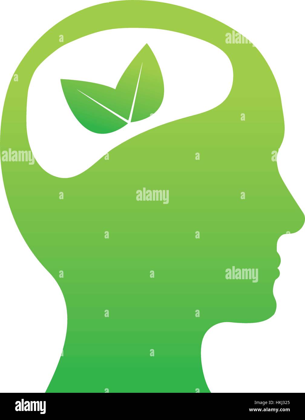 Green brain leaves icon image, vector illustration design Stock Vector ...