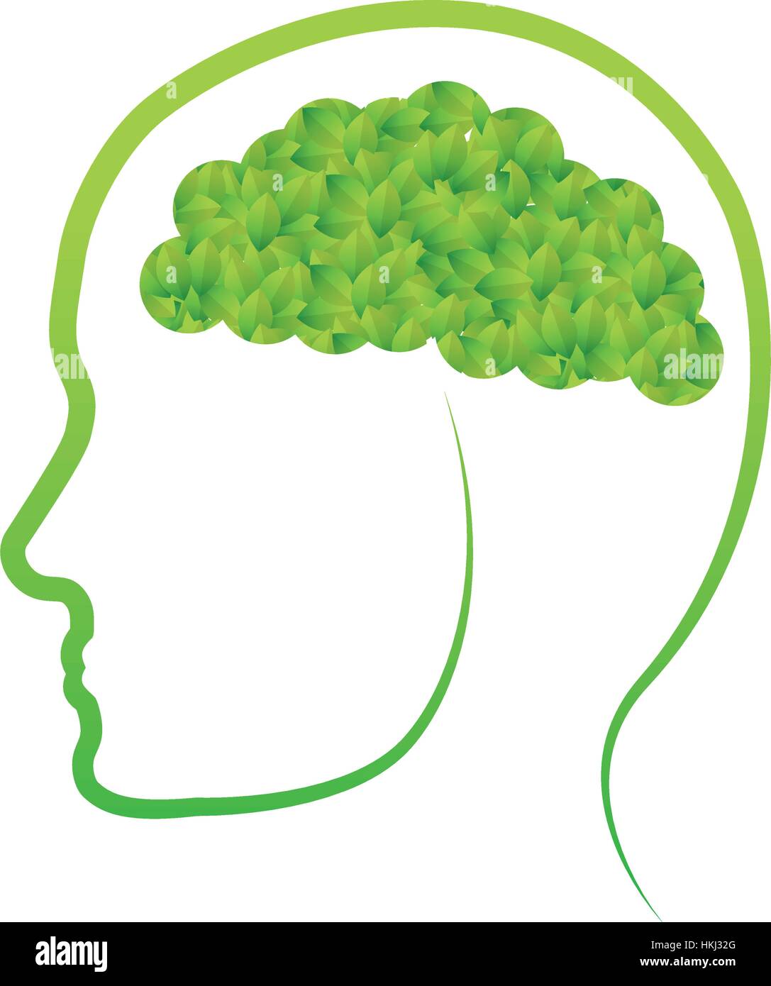 Green conscious brain icon design, vector illustration image Stock ...