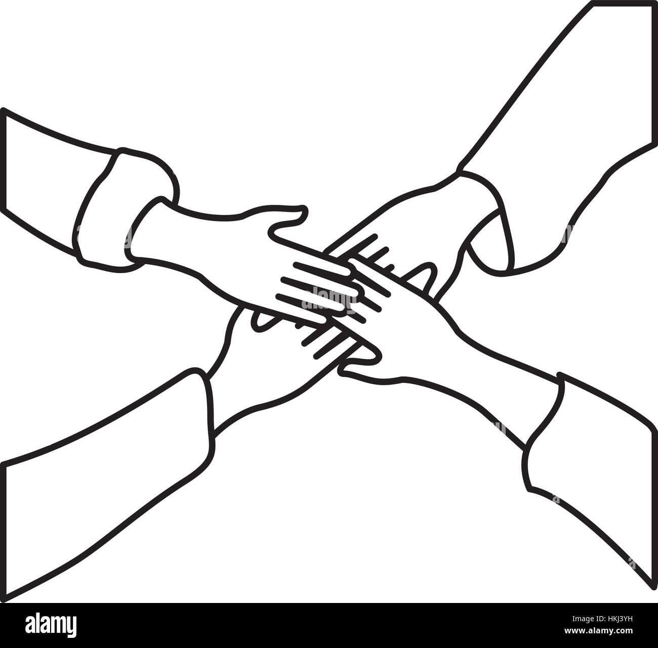 hands together community icon image vector illustration design Stock ...