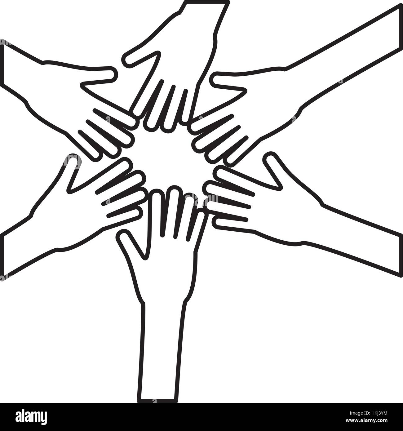 Hands together community icon image Stock Vector Images - Alamy