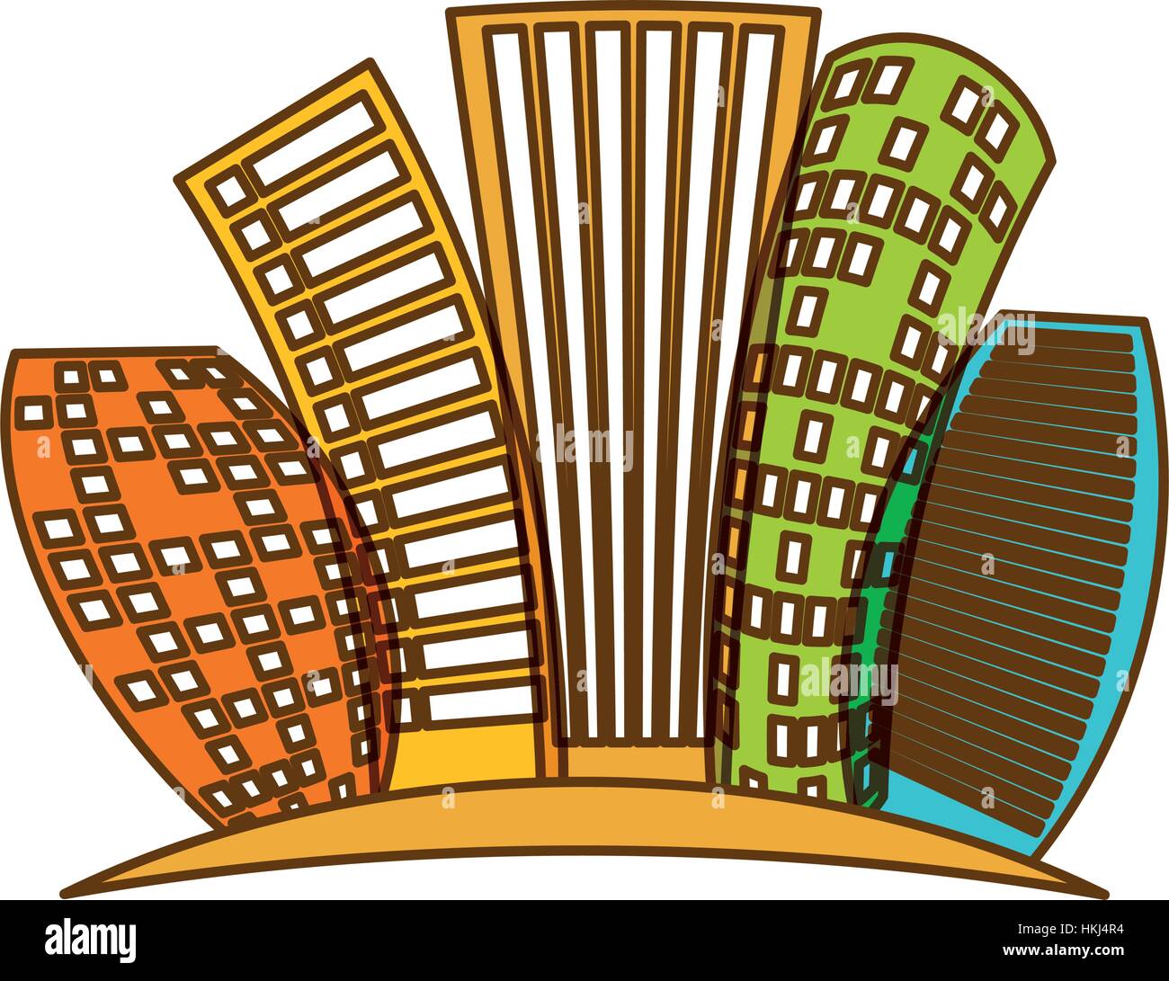 abstract artistic monochrome city building icon image vector ...