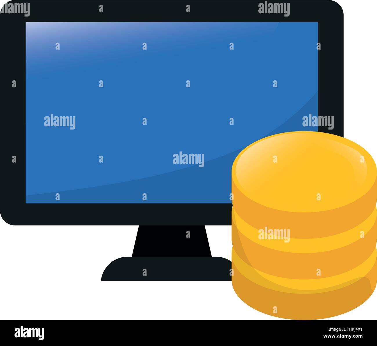 computer with web hosting or data center related icons image vector illustration design Stock ...