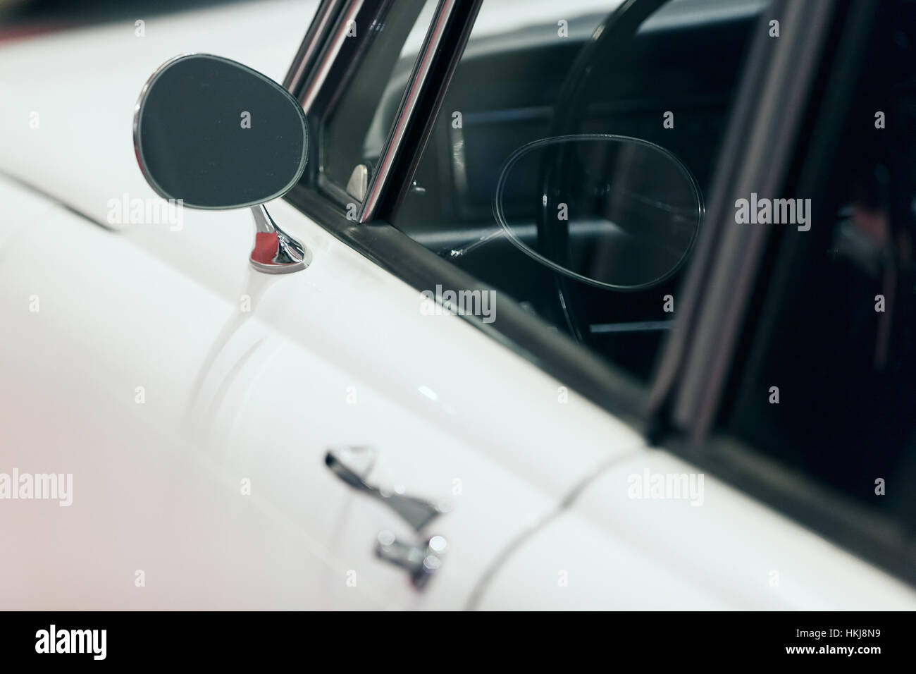 door handles of old-timer with door lock, note shallow depth of field ...