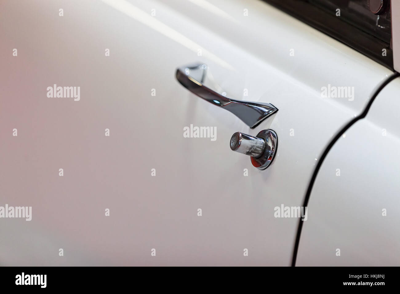 door handles of old-timer with door lock, note shallow depth of field ...