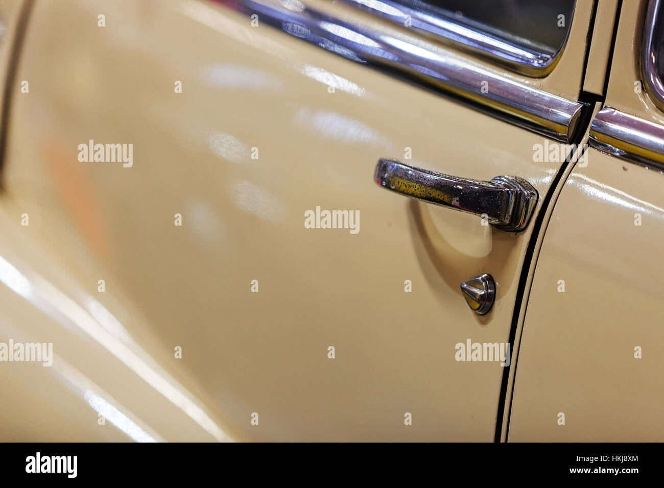 door handles of old-timer with door lock, note shallow depth of field ...